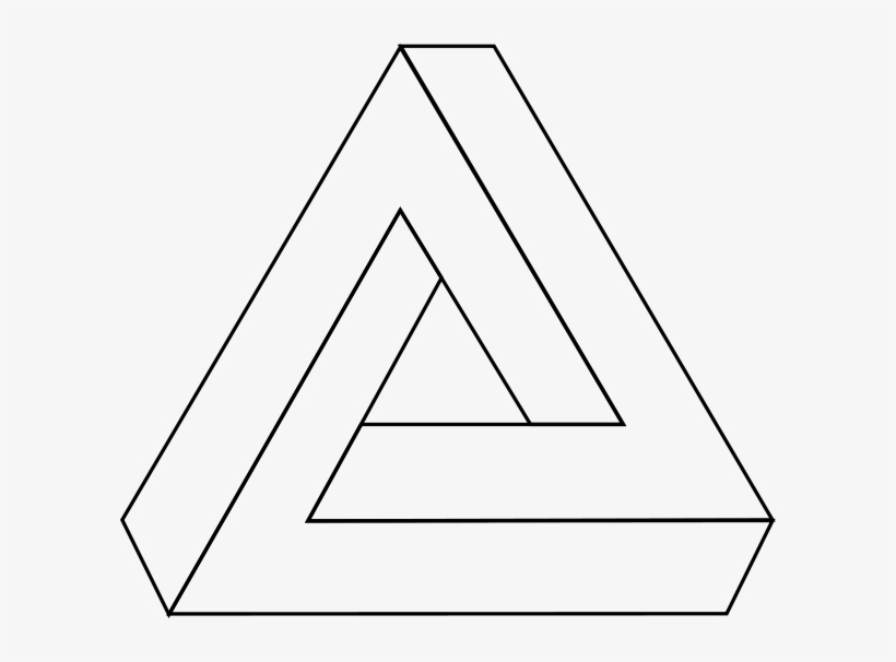 Triangle Line Art Clip Art - Impossible Triangle Optical Illusion ...