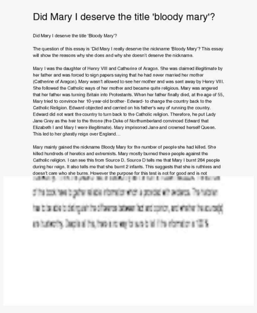 Download Transparent Did Mary I Deserve The Title 'bloody Mary'did Mary ...