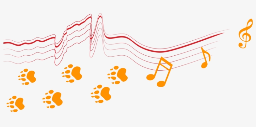 Music Notes And Tiger Paws - 1100x329 PNG Download - PNGkit
