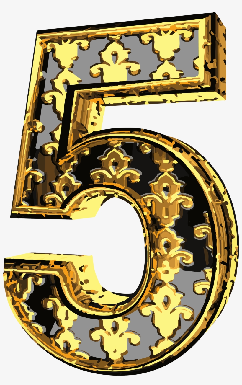 Elegant Vintage Number Five Png Clip Art Image - Elegant Numbers Png ...