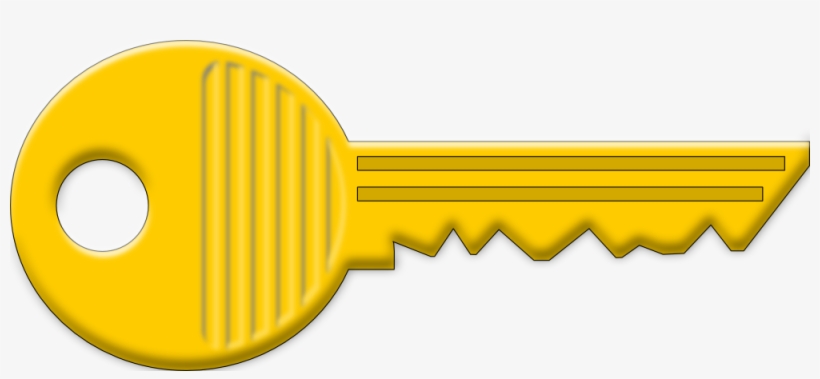Horizontal Gold Key - Key Clipart Png - 1000x414 PNG Download - PNGkit