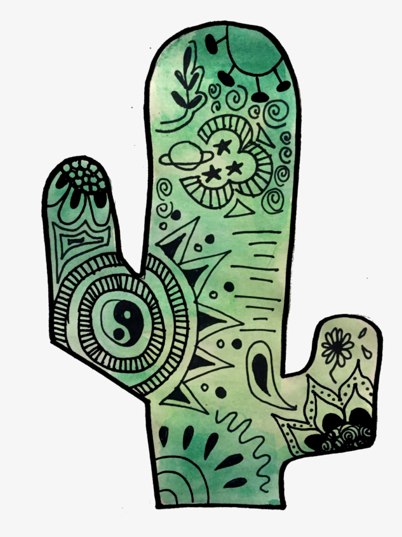 Cactus Watercolor Zentangle - Zentangle Cactus - 1024x1365 PNG Download ...