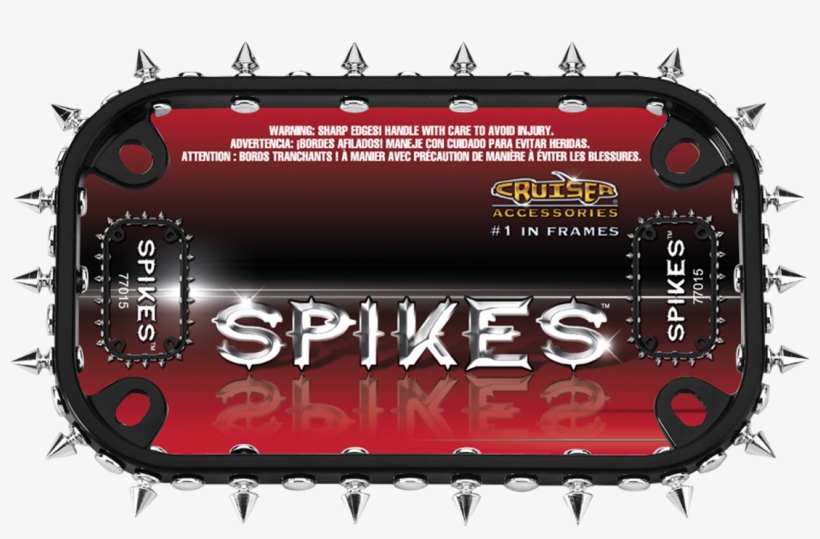 Mc Spikes, Black/chrome - Chrome-black Spikes License Plate Tag Frame ...