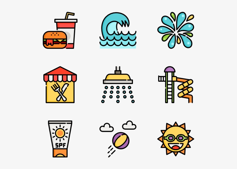 Water Park 40 Icons - Waterpark Icon Png - 600x564 PNG Download - PNGkit