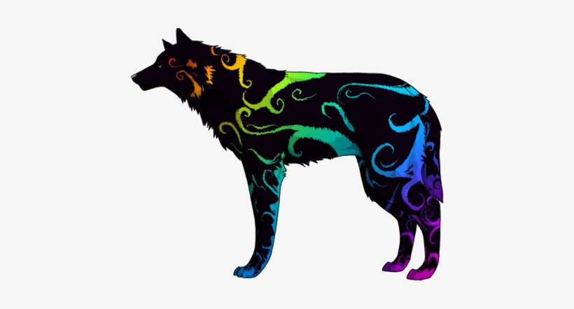 Rainbow Anime Wolf