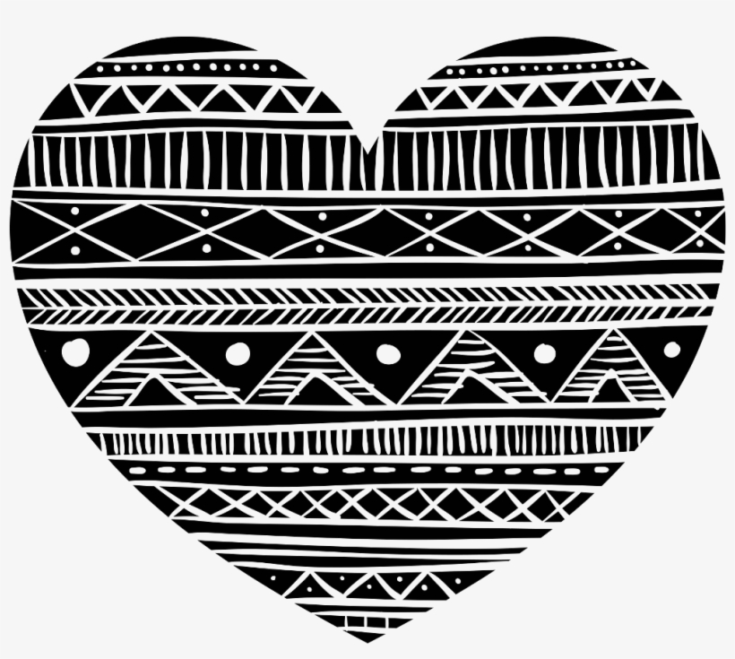 Heart Aztecdesign Aztec Geometric Heartdesign Boho - Art Print: Indigo ...