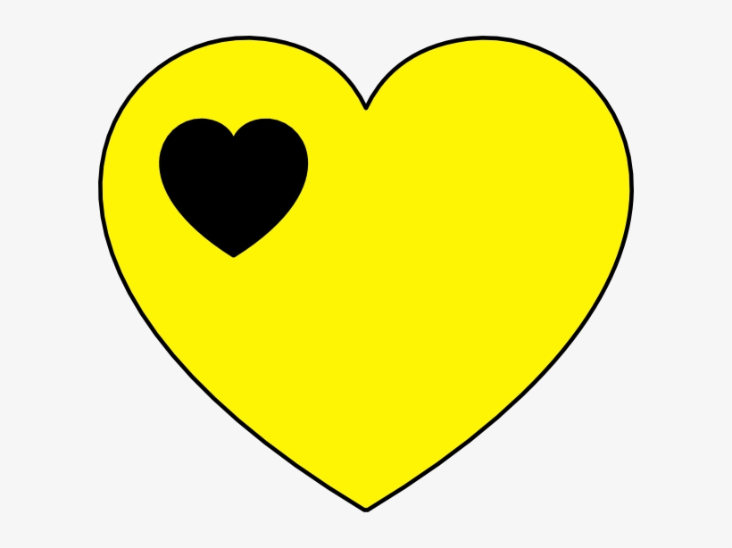 Yellow Heart And Black Heart - 600x534 PNG Download - PNGkit