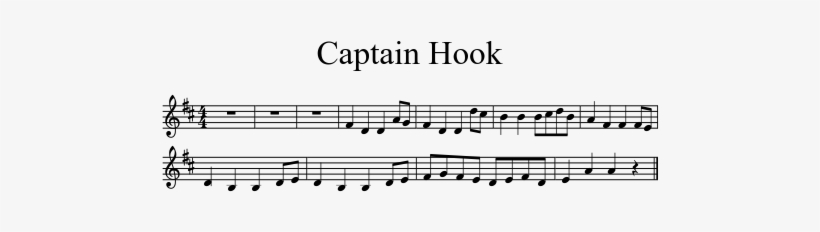 Captain Hook Sheet Music 1 Of 1 Pages - Sheet Music - 575x825 PNG ...