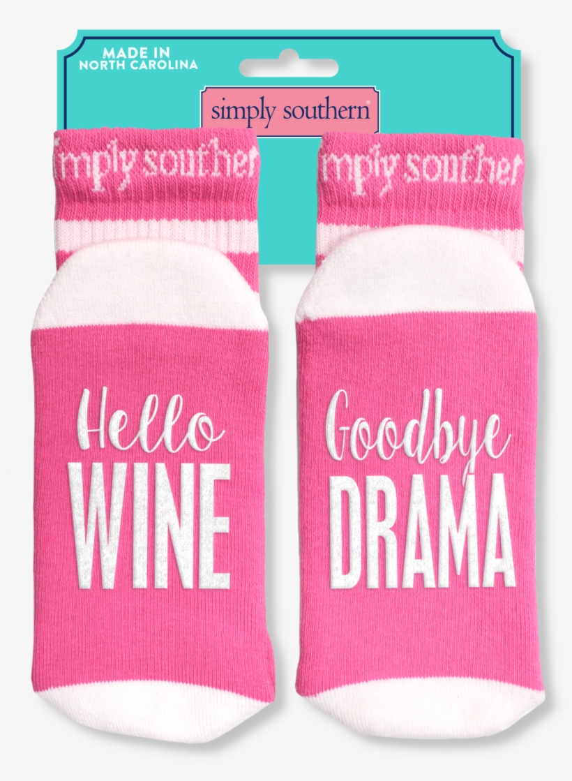 Simply Southern Hello Wine Goodbye Drama Socks - Sock - 1400x1738 PNG ...