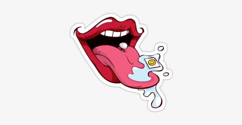 Acid, Sticker, And Cool Image - Acid On Tongue Cartoon - 375x360 PNG ...