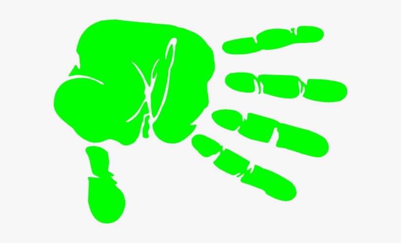 Green Hand Print Clip Art