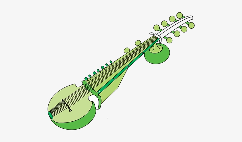 The Veena - Musical Instrument - 588x467 PNG Download - PNGkit
