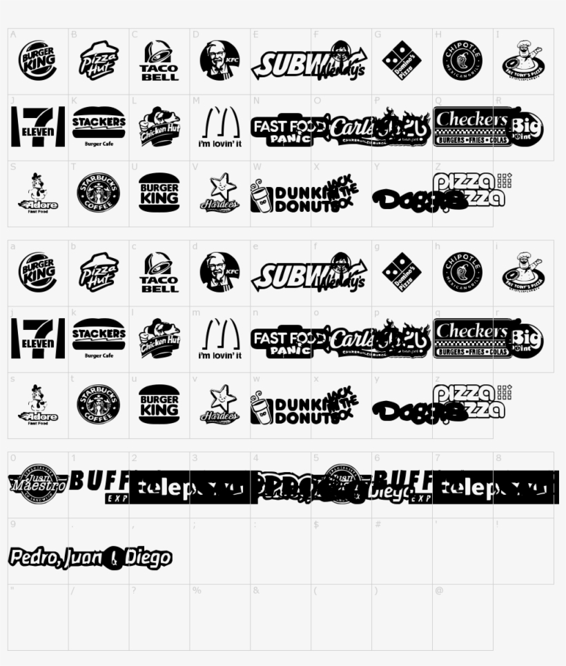 Download Transparent Fast Food Logos Font - PNGkit