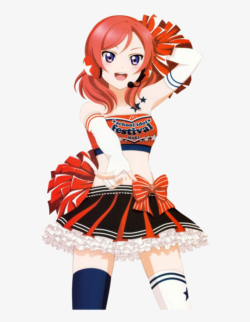 Maki Nishikino Png - Love Live Maki Cheerleader - 892x1000 PNG Download ...
