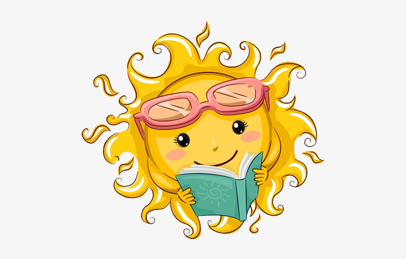 Summer Reading Sun - Summer Reading Cartoon - 500x500 PNG Download - PNGkit