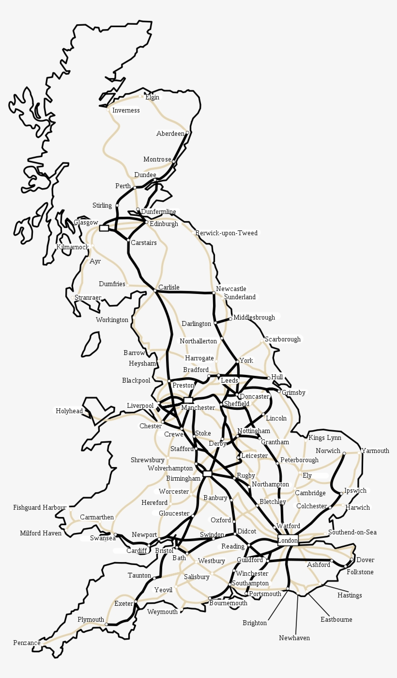 Reopening Railway Lines - Uk Railway Map 1850 - 800x1317 PNG Download ...