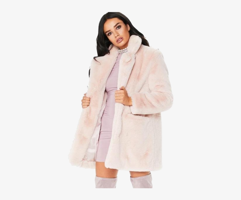 Faux Fur Coat In Pink Color - Coat - 600x600 PNG Download - PNGkit