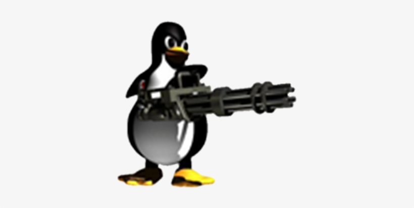 Penguin With A Machine Gun - 420x366 PNG Download - PNGkit