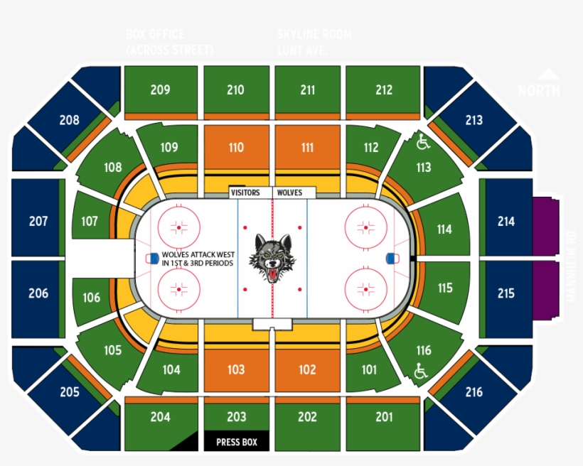 Arenamap - Chicago Wolves Seating Chart - 1024x768 PNG Download - PNGkit