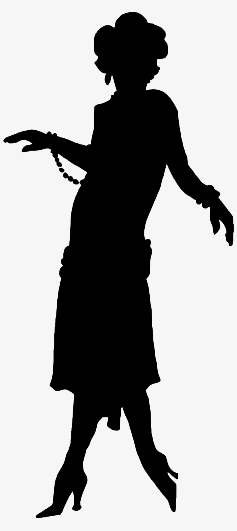 Flapper Girl Silhouette Png Download - Flapper Silhouette - 933x1927 ...