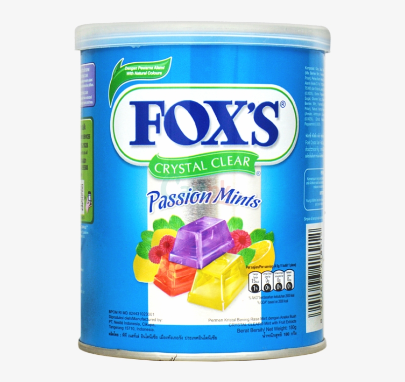 Fox's Crystal Clear Passion Mint Candy 180g Tin - Fox's Crystal Clear ...