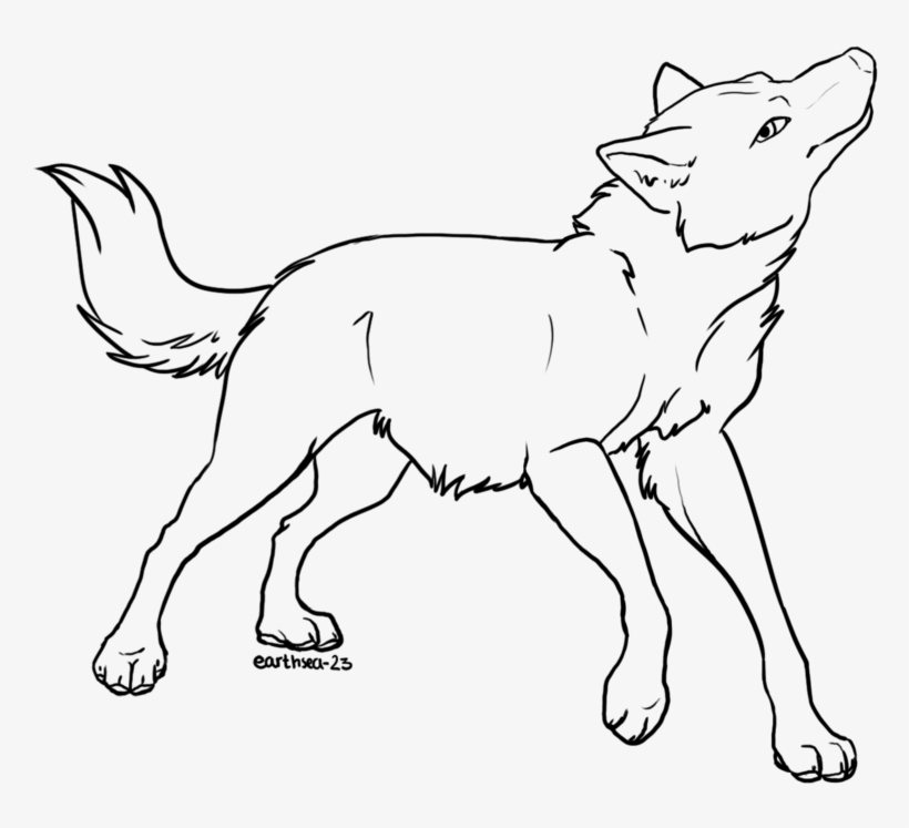 Download Transparent Wolf Lineart V2 By Earthsea - Line Art No ...