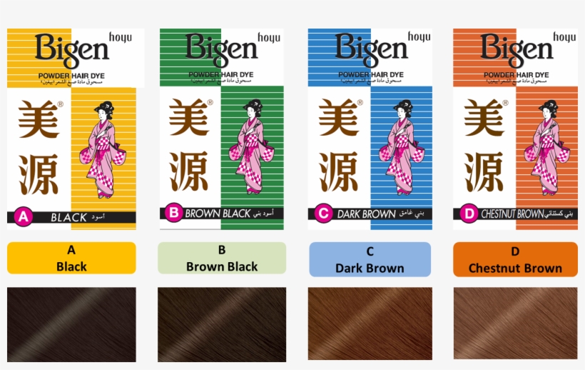 ・4 Colors Available - Bigen 58 - Black Brown (pack Of 3) - 1360x794 PNG ...