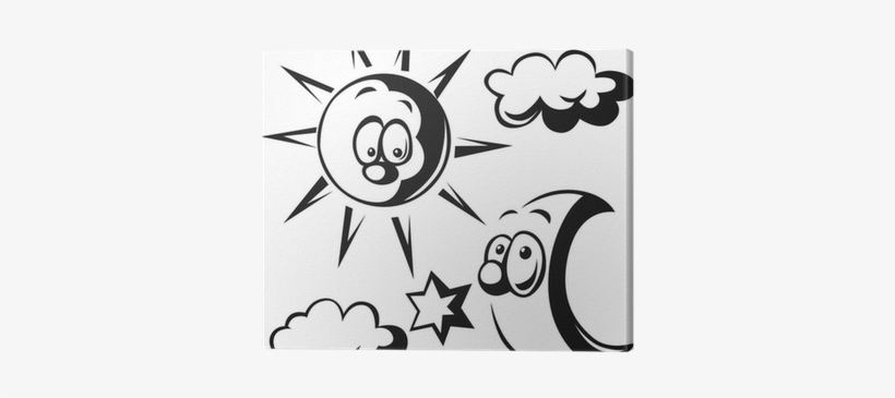 Sun, Moon, Cloud And Star - Illustration - 400x400 PNG Download - PNGkit
