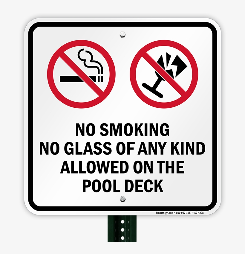 No Smoking On The Pool Deck Signs - Smoke Free School Zone - 800x800 ...