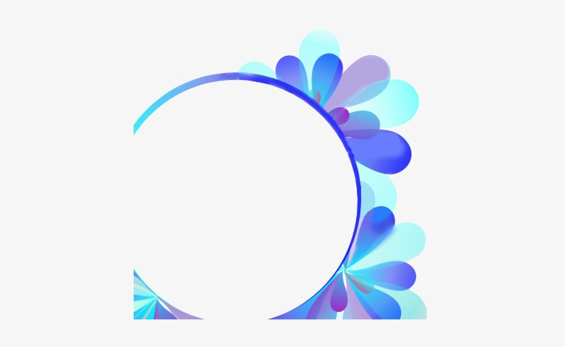 Round Floral Blue Frame - Blue Floral Frame Png - 443x430 PNG Download ...
