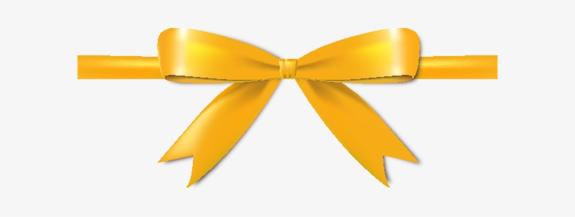 Ribbon Clipart Yellow Bow - Yellow Ribbon Bow Png - 600x230 PNG ...