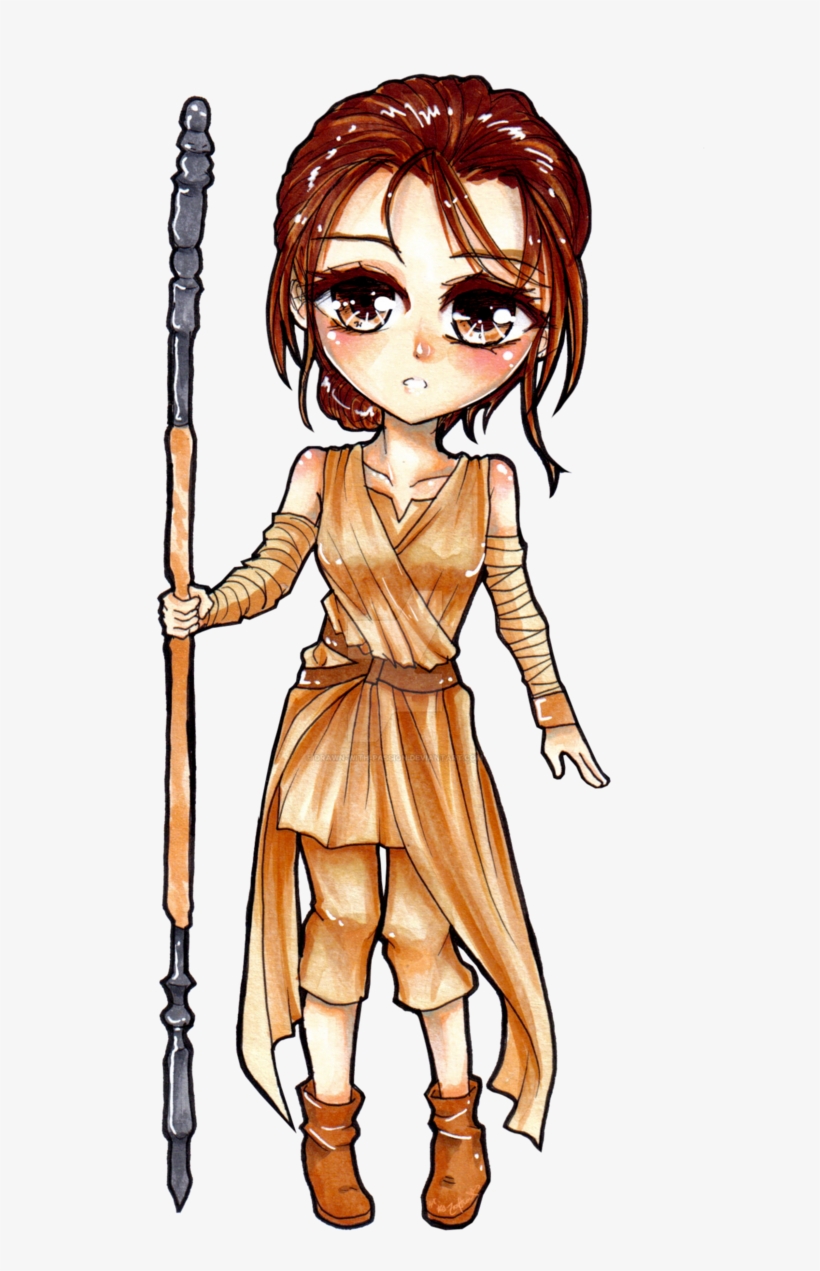 Rey Finn Darth Maul Bb-8 Star Wars - Star Wars Rey Chibi - 624x1281 PNG ...