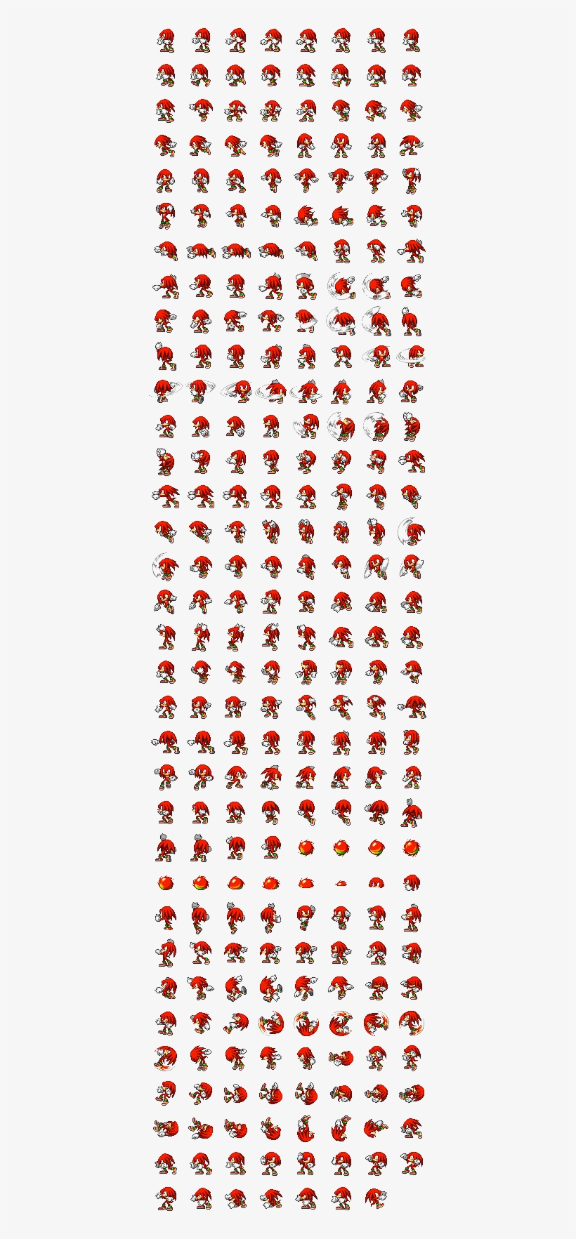 Download Transparent Knuckles - Knuckles Sprite Sheet Sonic Battle - PNGkit
