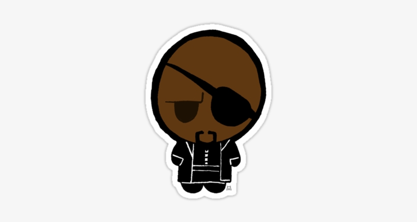 Nick Fury Chibi Chibi Nick Fury - Sticker - 375x360 PNG Download - PNGkit