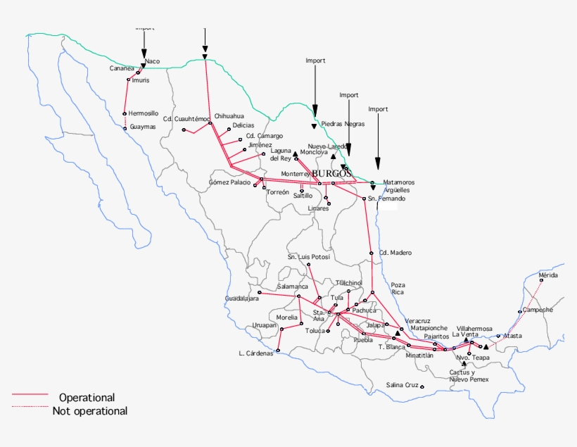 The Mexican Pipeline System Can Be Viewed As A A Pipeline - Map ...