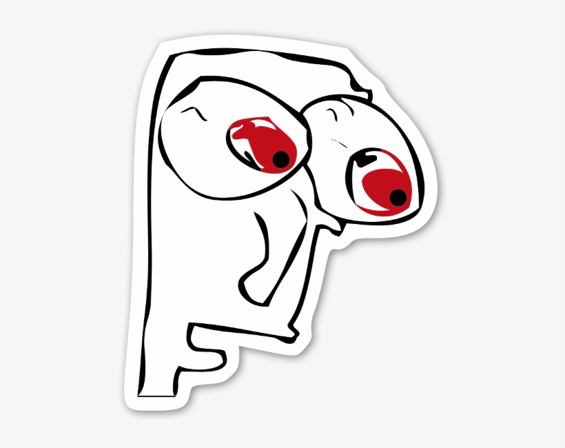 Download Transparent Memes Red Eyes Face Sticker - Meme O_o - PNGkit