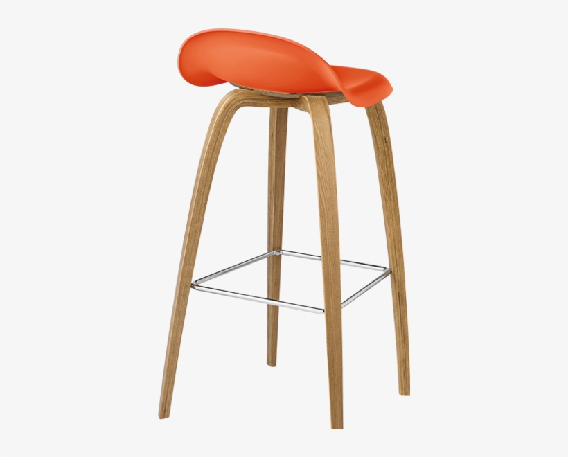 Gubi Gubi 3d Barstool - Wood Base & Seat, Front - 579x579 PNG Download ...