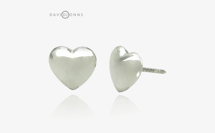 Heart Stud Earrings In Sterling Silver David Jonns - Heart Stud ...