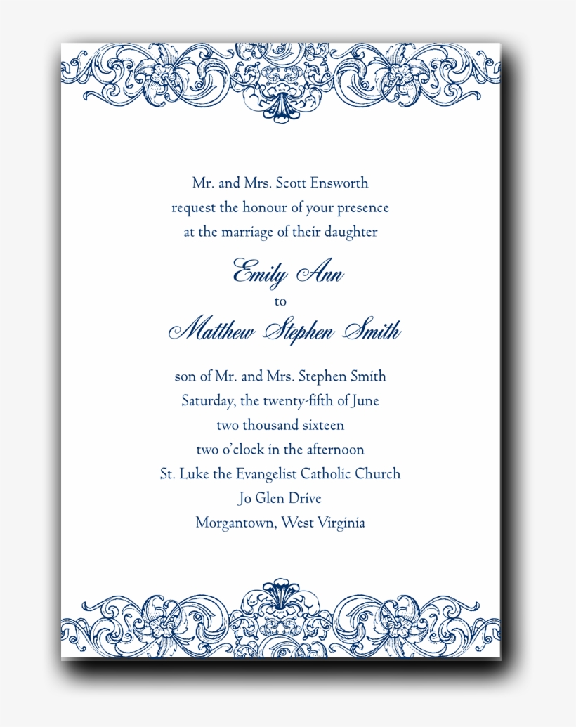 Blue Filigree - Wedding Invitation - 1000x1000 PNG Download - PNGkit