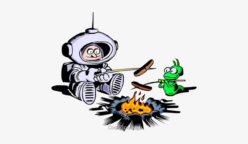 Cartoon Spaceman Roasting Hot Dogs Royalty Free Vector - Outer Space Clip Art - 480x398 PNG ...