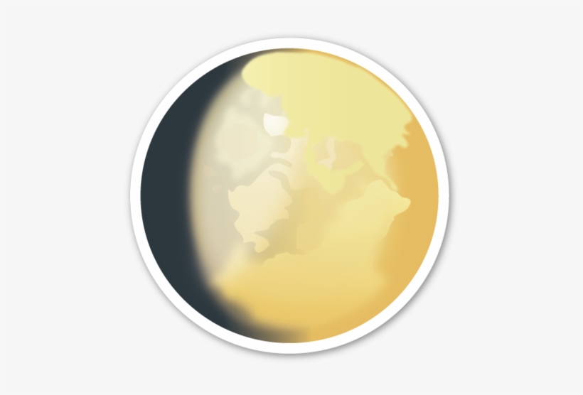 Waxing Gibbous Moon Symbol - Sticker - 480x476 PNG Download - PNGkit