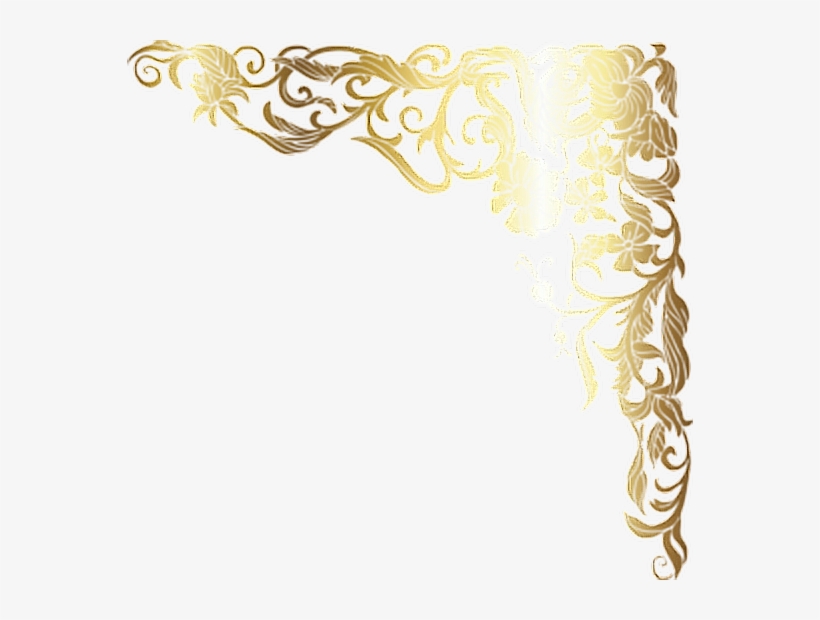 Gold Corner Vintage Romantic Arabesque - Vintage Corner Gold Png ...