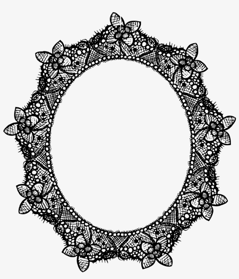 Download Png - Lace Oval Frame - 902x1024 PNG Download - PNGkit