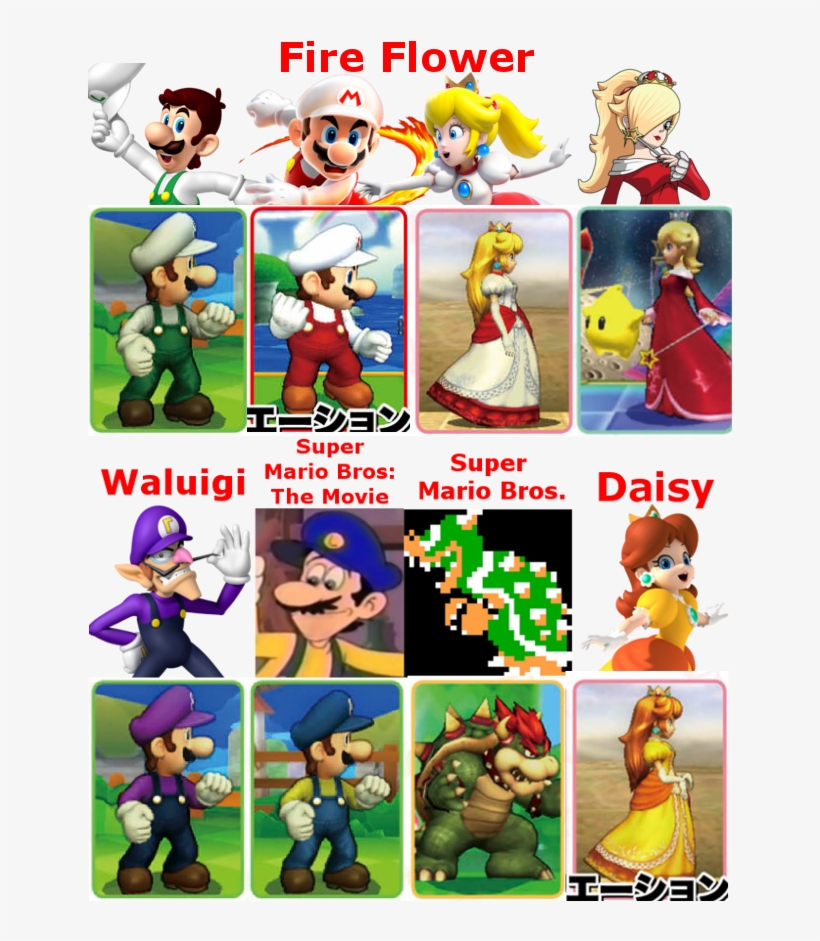 Fire Flower Mario Bros - Super Smash Bros Color Palettes - 644x874 PNG ...