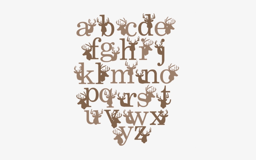 Deer Alphabet Svg Scrapbook Title Winter Svg Cut File - Deer Font ...