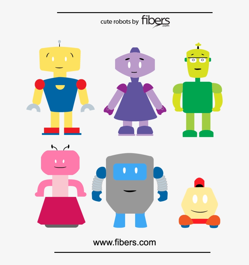Download Transparent Com Cute Robots Free Vector - Imagens Animadas De ...