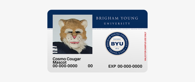 Byu Id Card - Brigham Young University Card - 500x313 PNG Download - PNGkit
