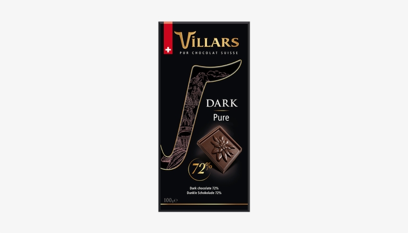 Villars Pure Swiss Dark Chocolate Bar 72% - Villars Chocolate - 400x400 ...