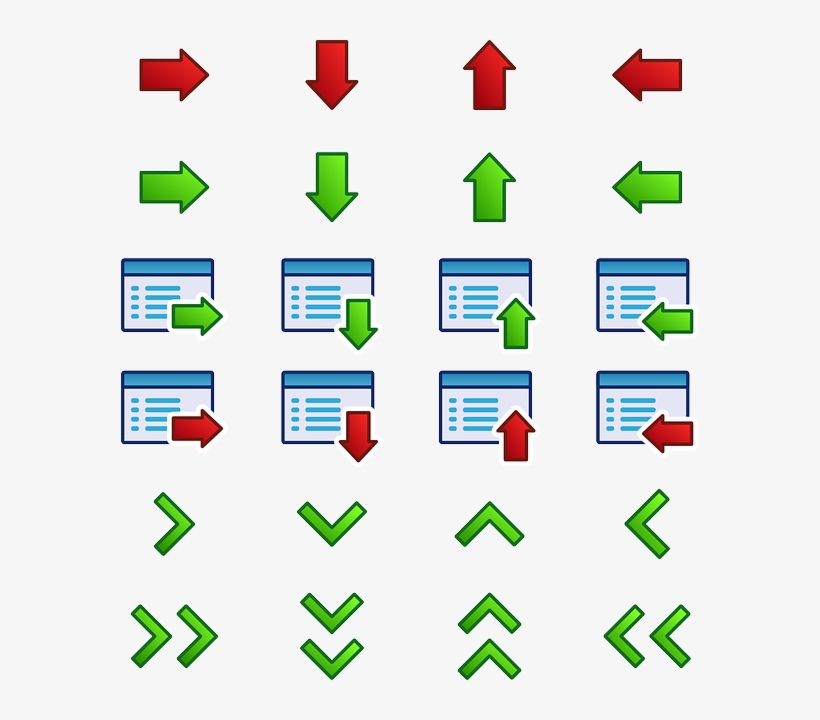 Red, Set, Green, Arrow, Button, Down, Navigation - Small Arrow Icons ...