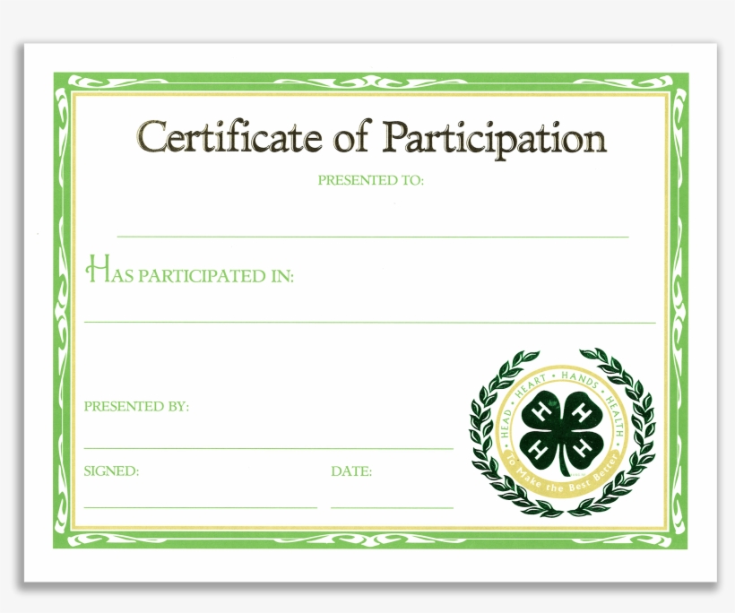 Participation Certificate - 4-h - 2048x2048 PNG Download - PNGkit